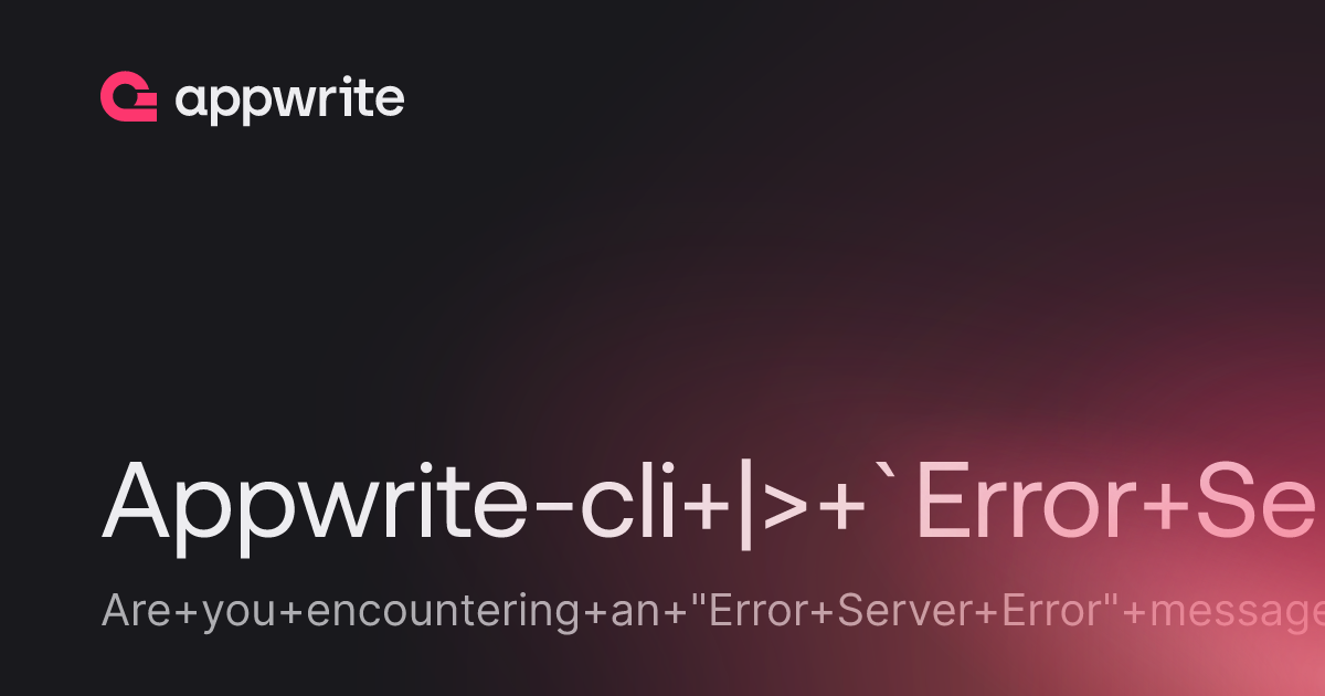 Appwrite-cli |> `Error Server Error` When trying to login - Threads - Appwrite