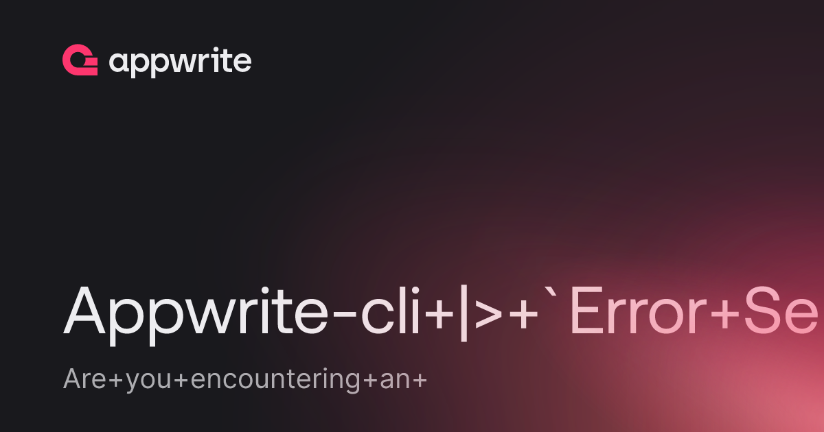Appwrite Cli `error Server Error` When Trying To Login Threads 0490