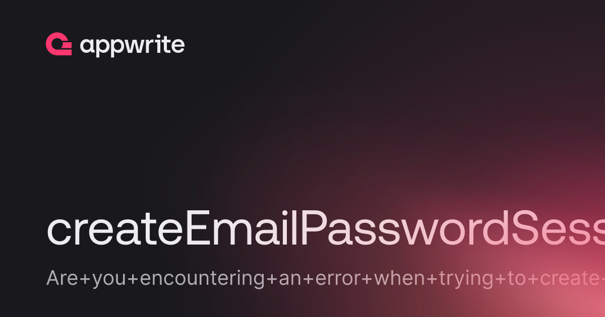 Createemailpasswordsession Error Using Ssr Login Threads Appwrite