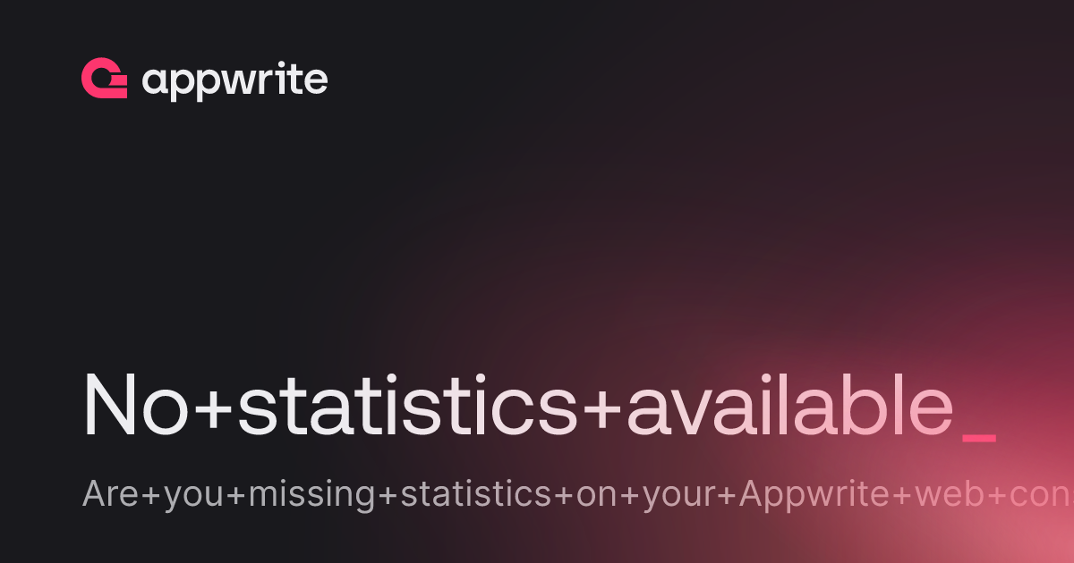 No statistics available - Threads - Appwrite
