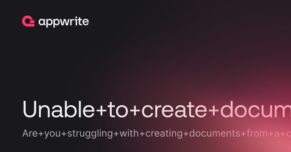 Unable To Create Documents From Cloud Function Threads Appwrite