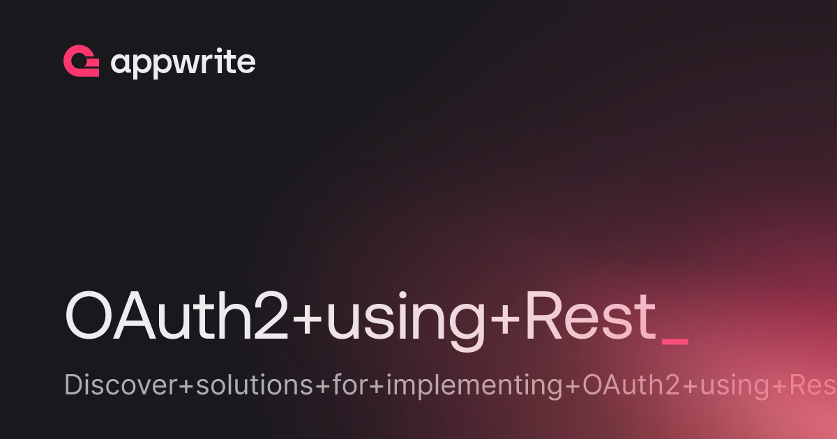OAuth2 using Rest - Threads - Appwrite