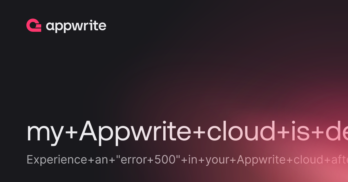 my Appwrite cloud is dead (error 500) after running migration - Threads - Appwrite