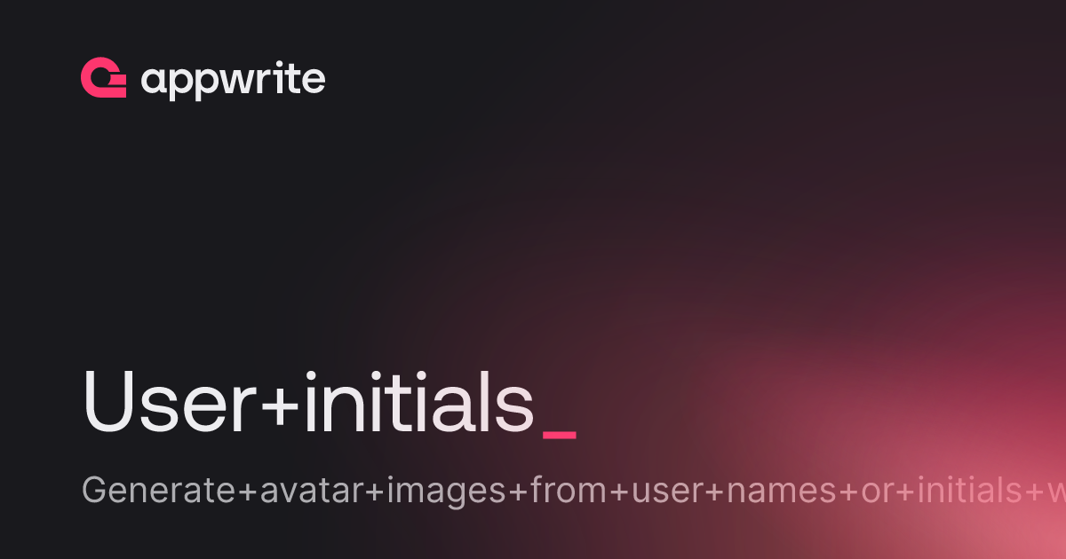 User Initials Docs Appwrite