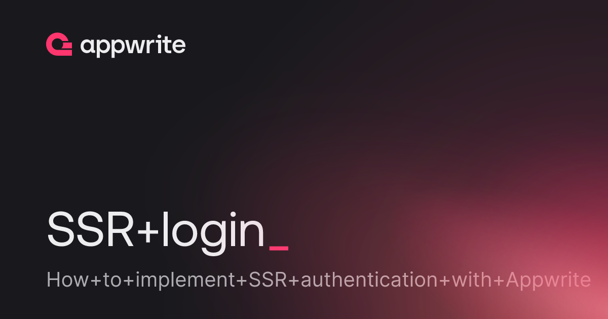 SSR login - Docs - Appwrite