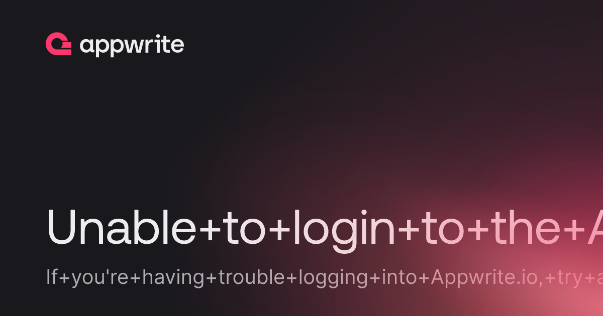 Unable To Login To The Threads Appwrite