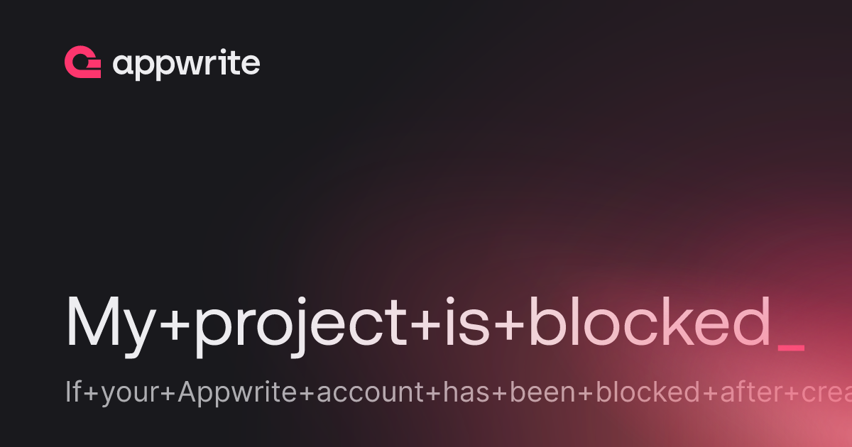 My Project Is Blocked Threads Appwrite