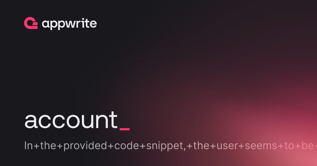 account - Threads - Appwrite