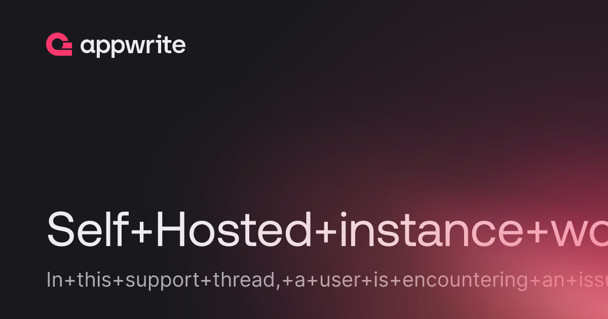 Self Hosted Instance Wont Connect To Github Threads Appwrite