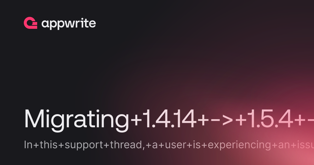 Migrating 1414 154 Could Not Resolve Host Appwrite Executor With Status Code 0
