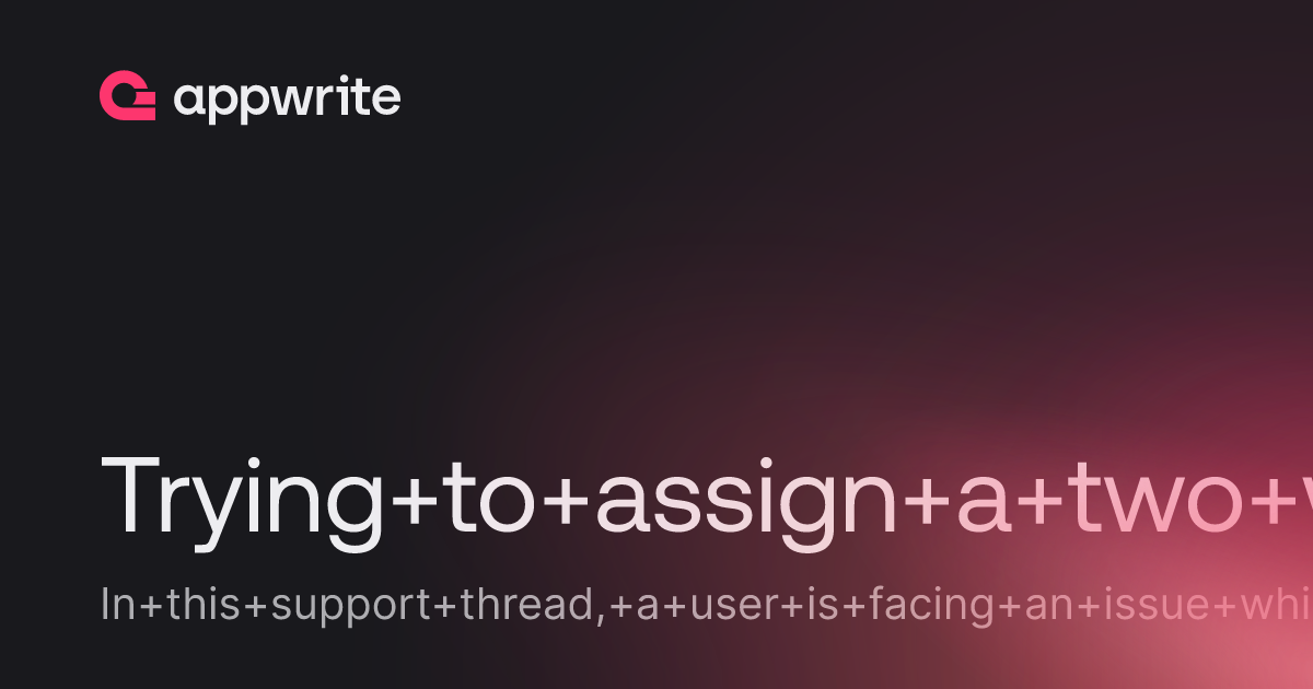 Trying To Assign A Two Way Relationship To A New Document Threads Appwrite