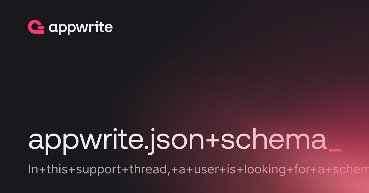 appwrite.json schema - Threads - Appwrite