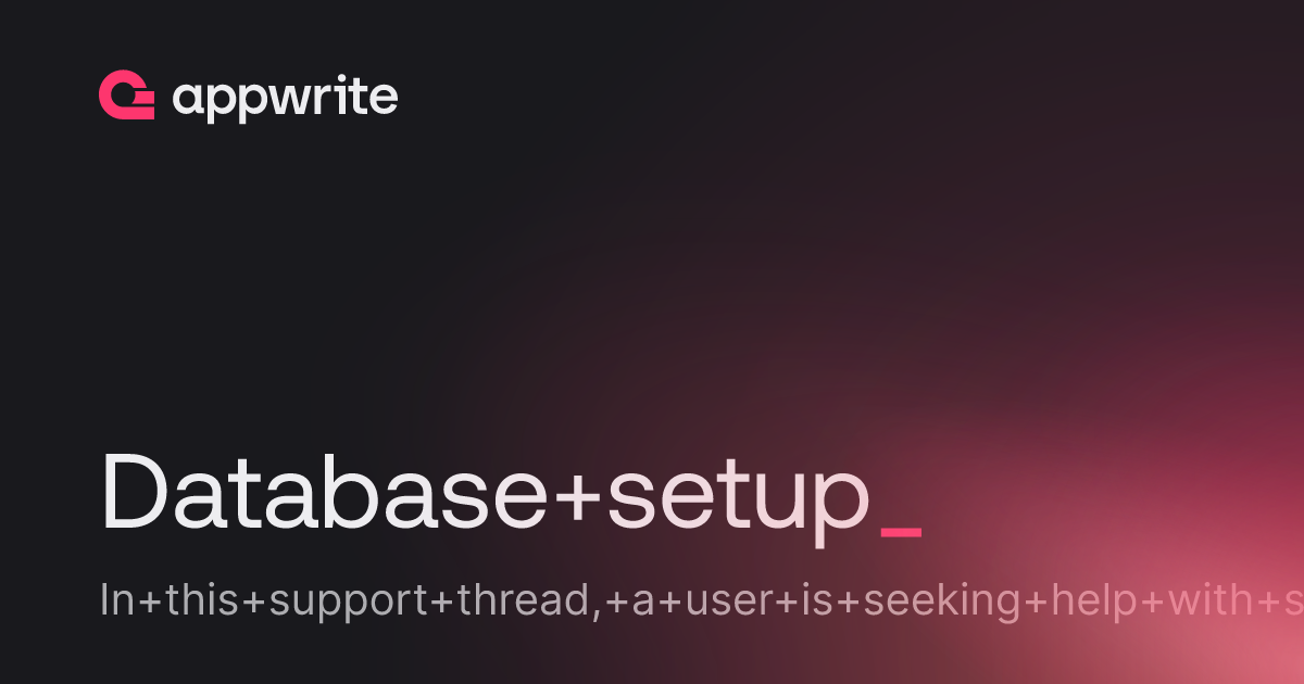 Database Setup Threads Appwrite