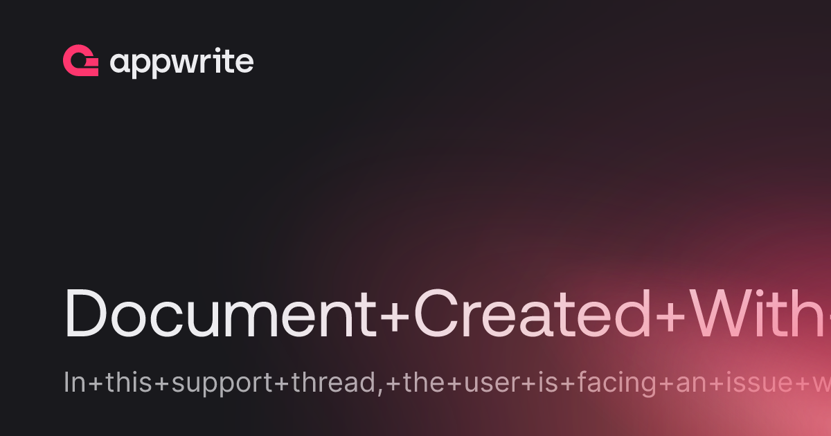 Document Created With Null Threads Appwrite
