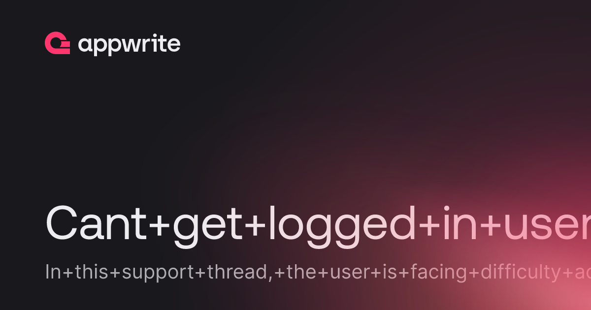 Cant get logged in user user account.get() in nextjs - Threads - Appwrite