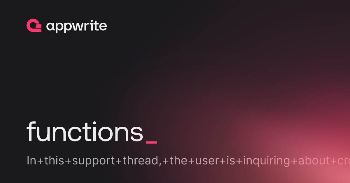 Functions Threads Appwrite