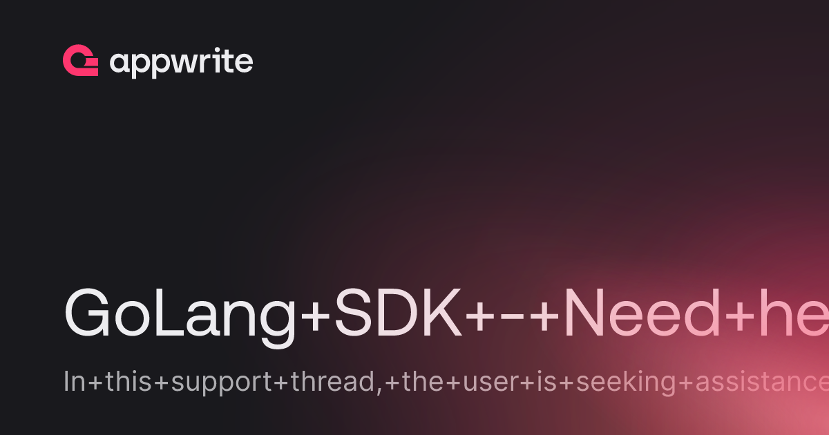 GoLang SDK - Need help querying with listDocuments - Threads - Appwrite