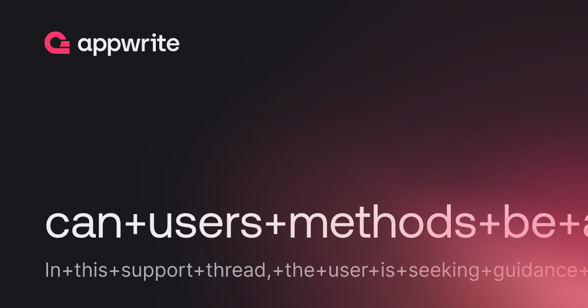 Can Users Methods Be Accessed Without A Server Sdk Threads Appwrite