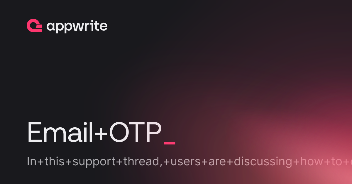Email Otp Threads Appwrite