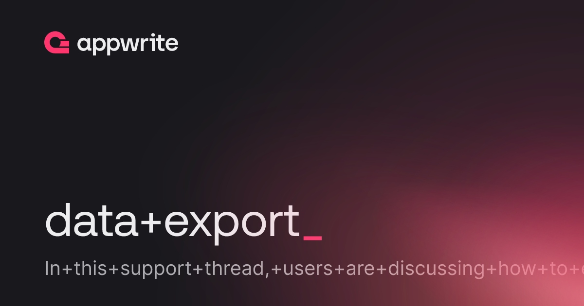 Data Export Threads Appwrite