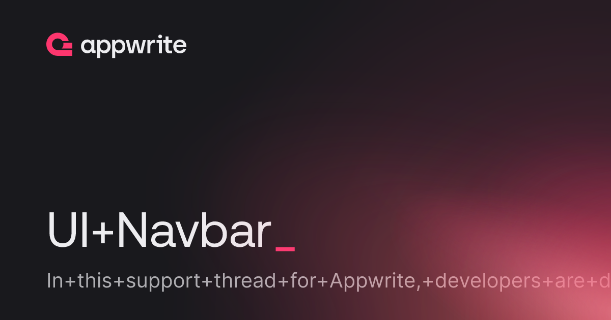 UI Navbar - Threads - Appwrite