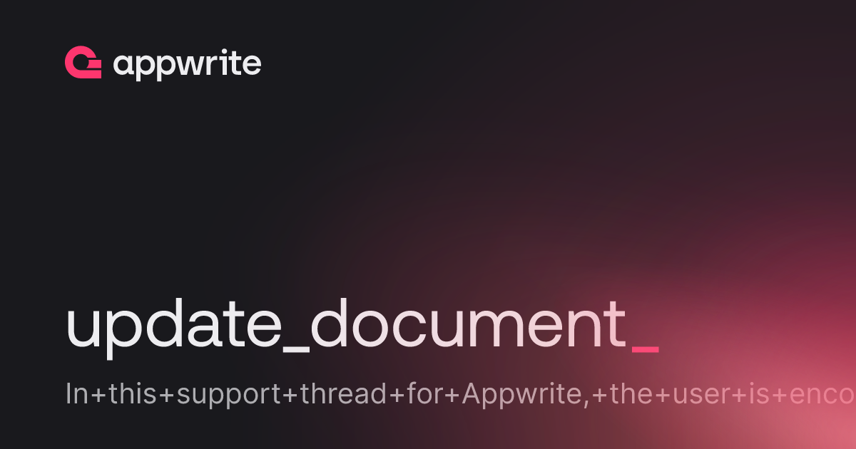 Update Document Threads Appwrite