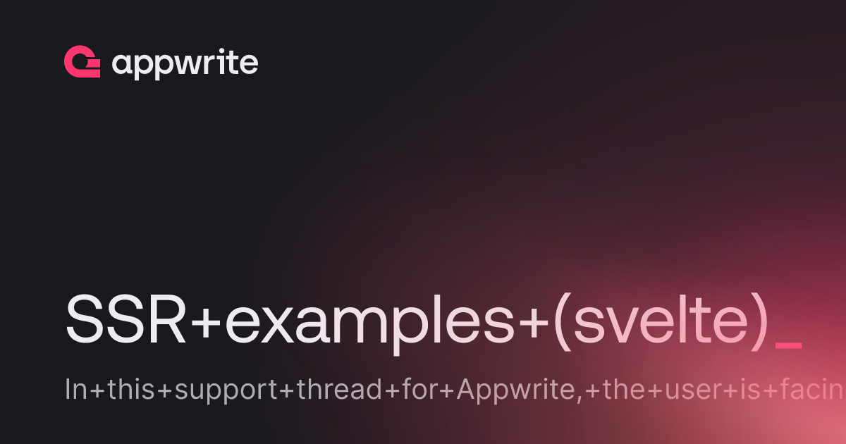 Ssr Examples Svelte Threads Appwrite