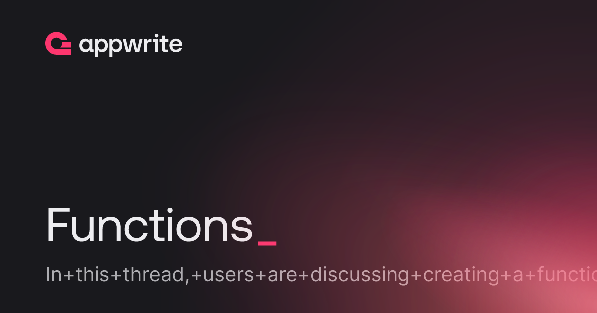 Functions - Threads - Appwrite