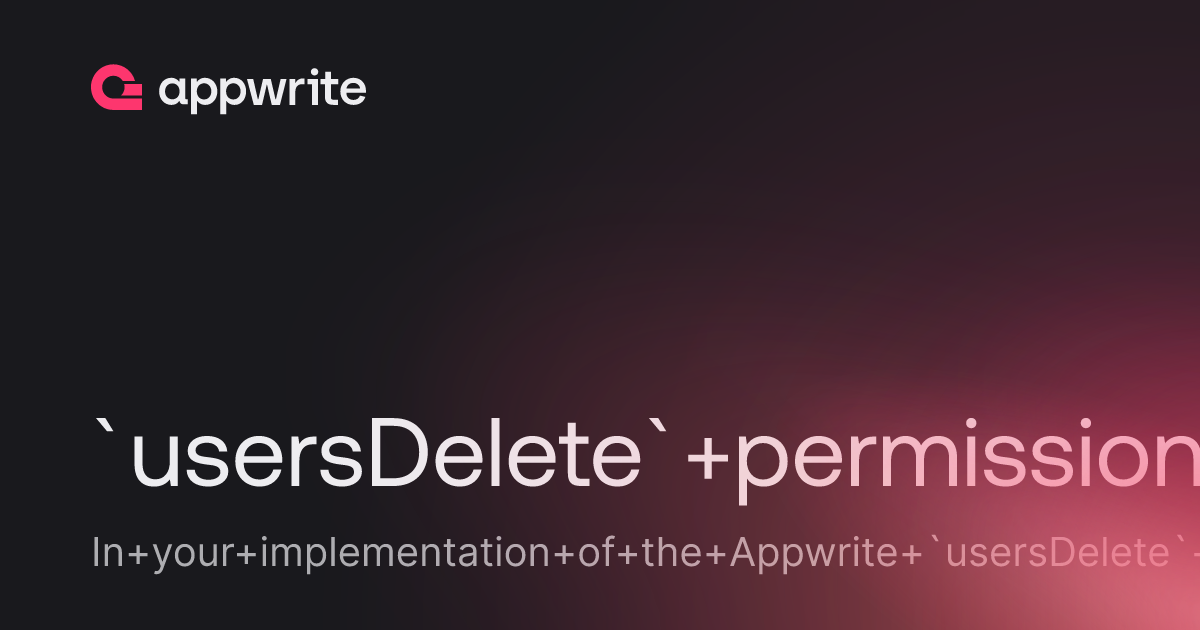 `usersdelete` Permissions Error When Deleting Own Account Threads Appwrite