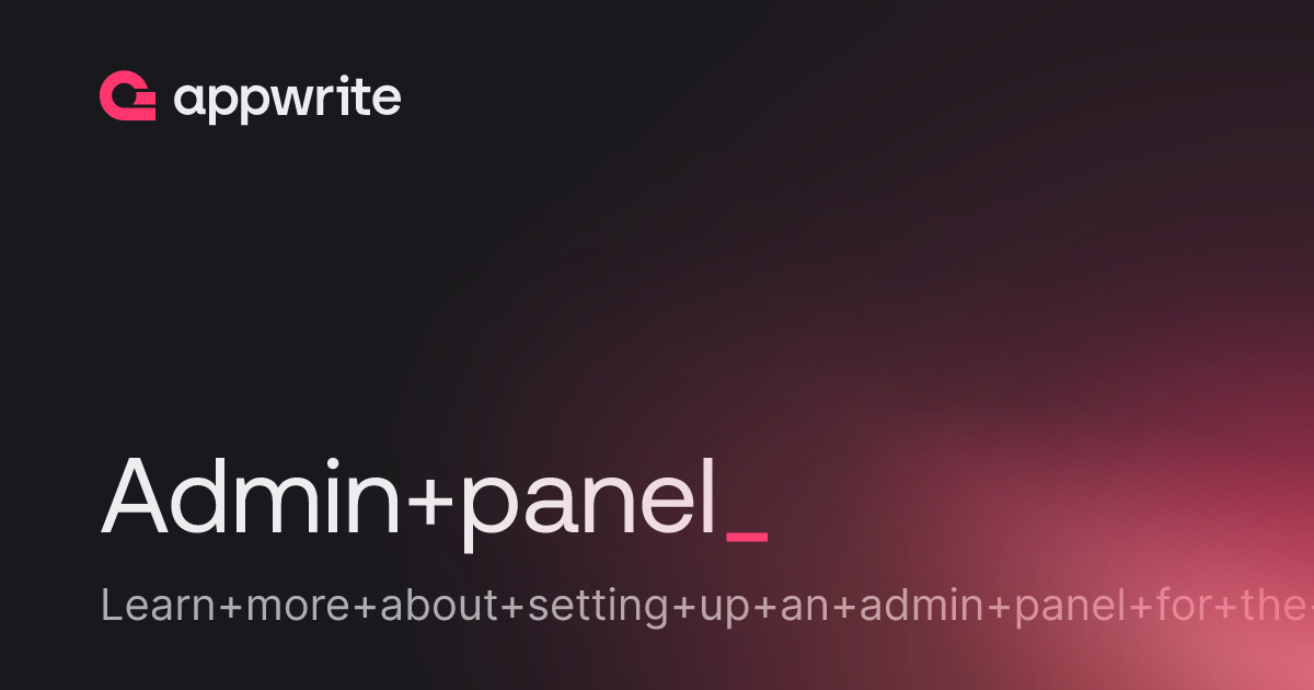 Admin panel - Threads - Appwrite