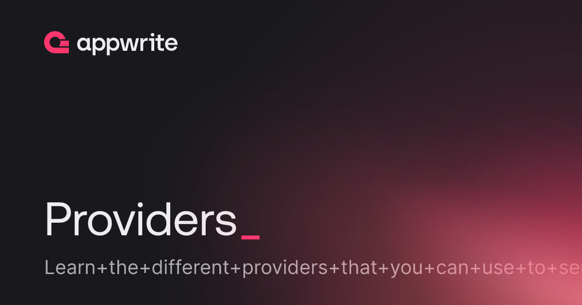 Providers - Docs - Appwrite