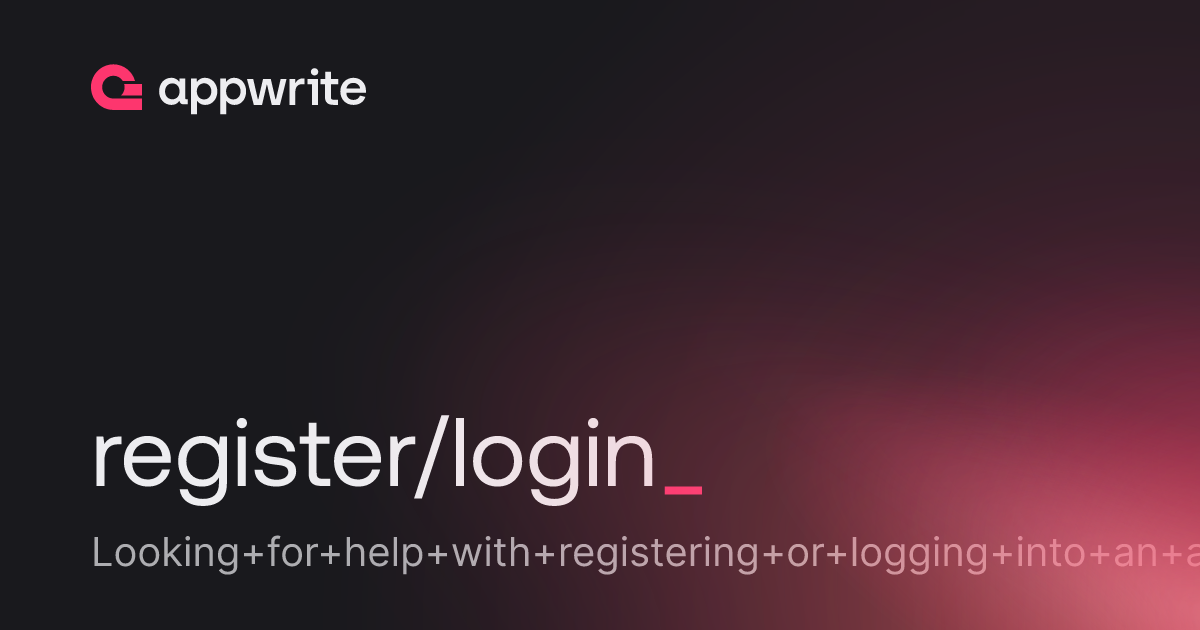 register/login - Threads - Appwrite