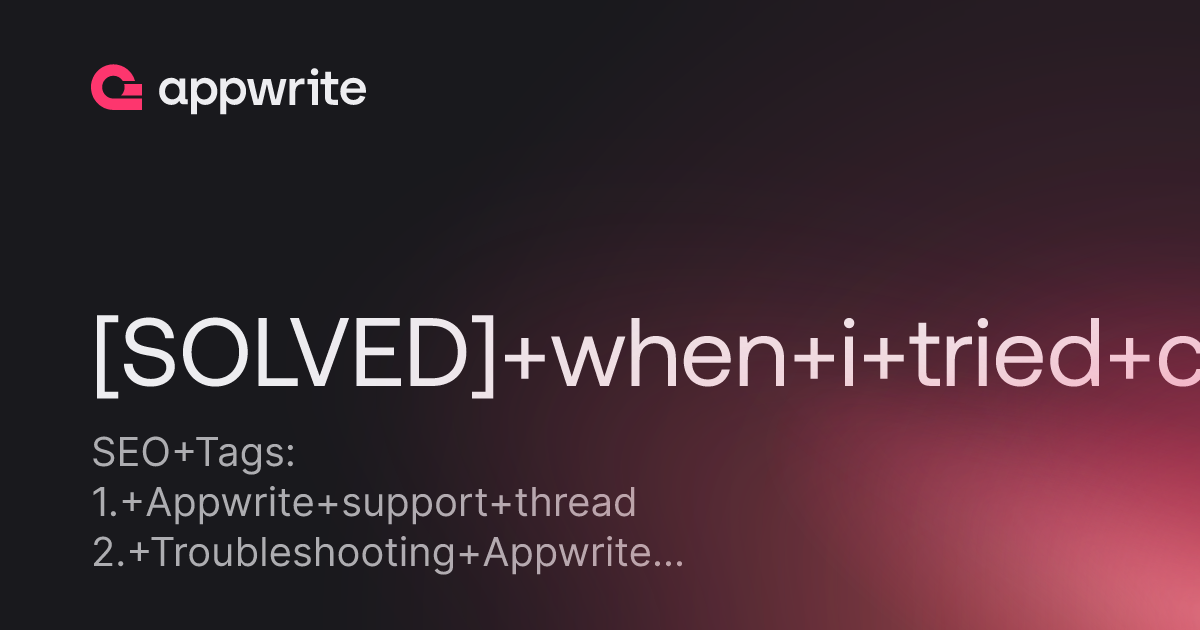 [solved] When I Tried Create New Collection I Get Error On Cloud Threads Appwrite