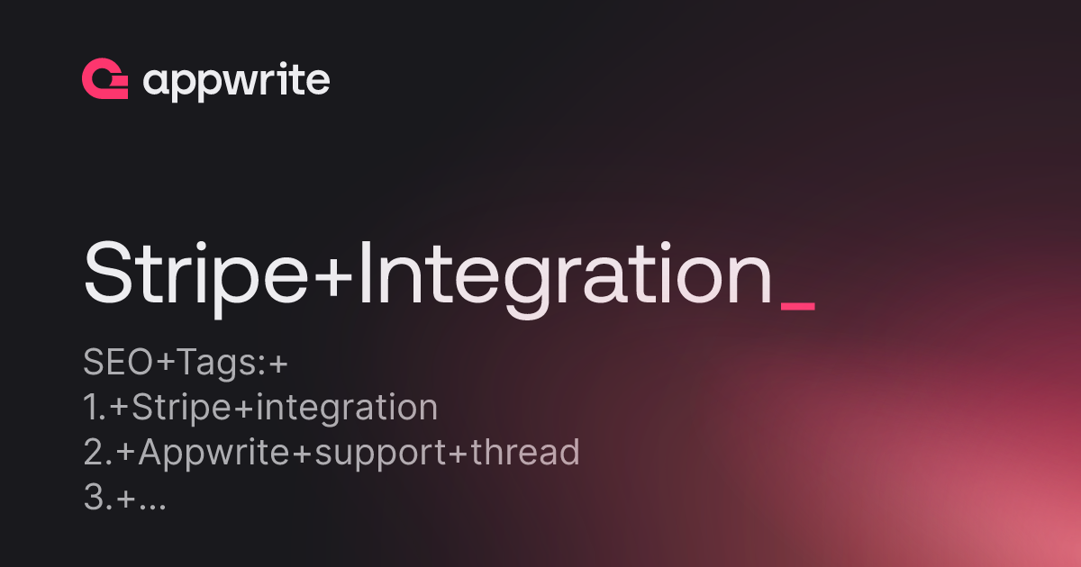 Stripe Integration - Threads - Appwrite