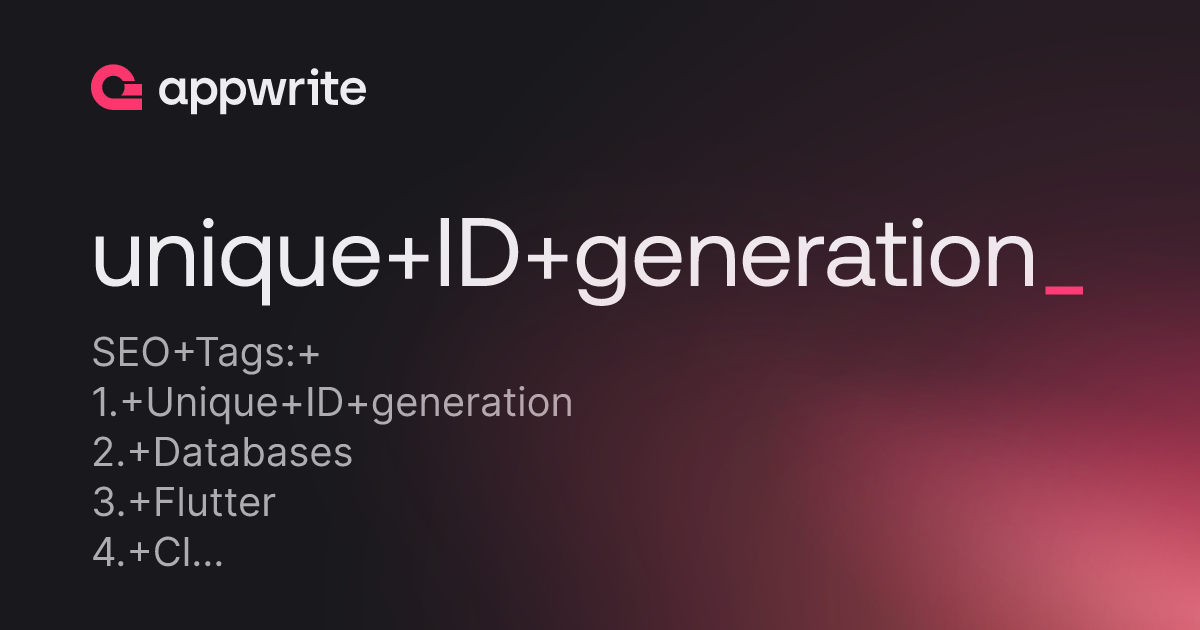 unique ID generation - Threads - Appwrite
