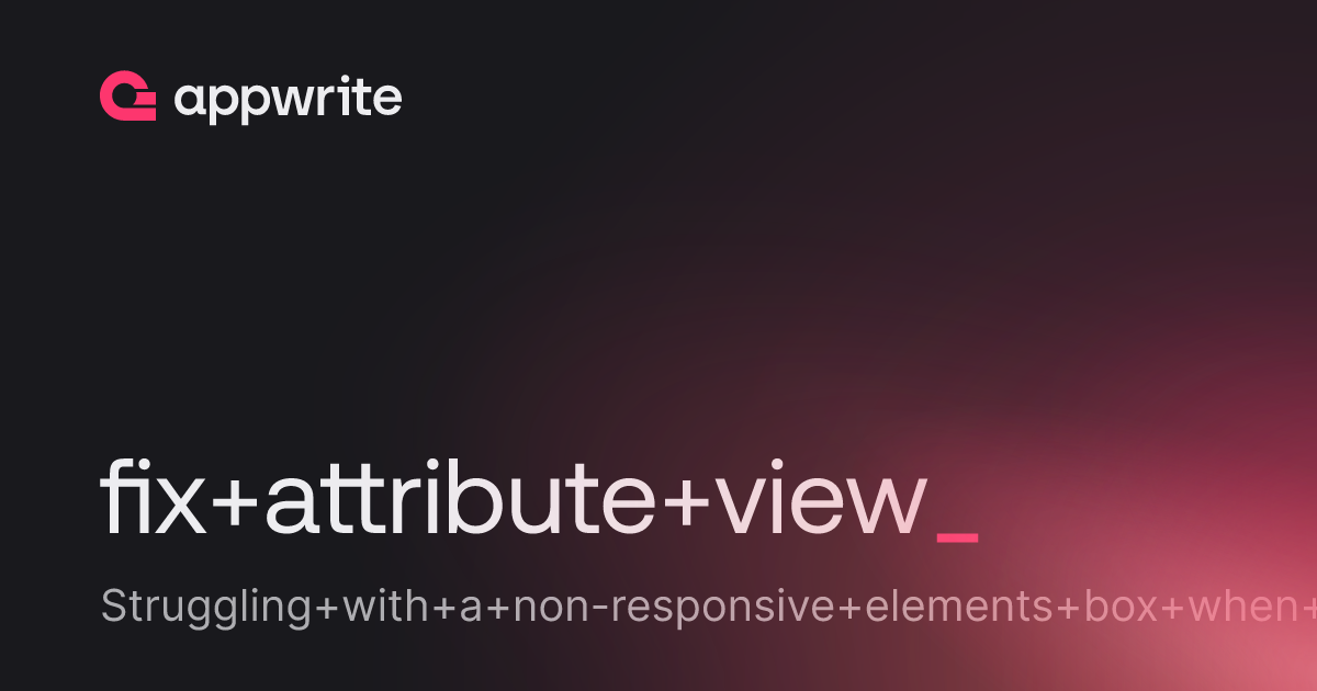 fix attribute view - Threads - Appwrite