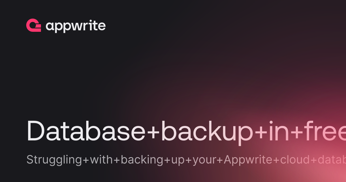 Database backup in free tier - Threads - Appwrite