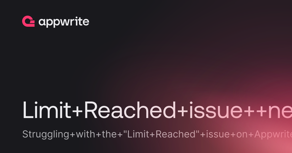 Limit Reached issue need urgent solutions - Threads - Appwrite