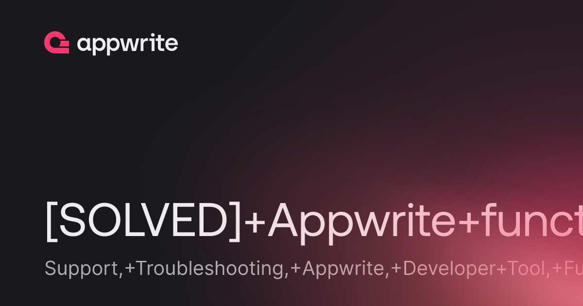 Solved Appwrite Function Anonymous User Created Even With Payload Present Threads Appwrite