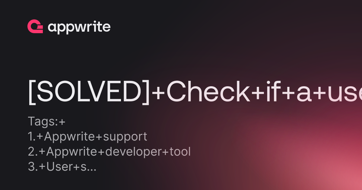 Solved Check If A User Is Blocked Threads Appwrite