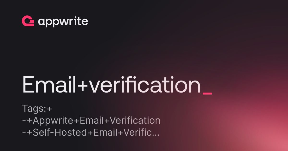Email Verification Threads Appwrite