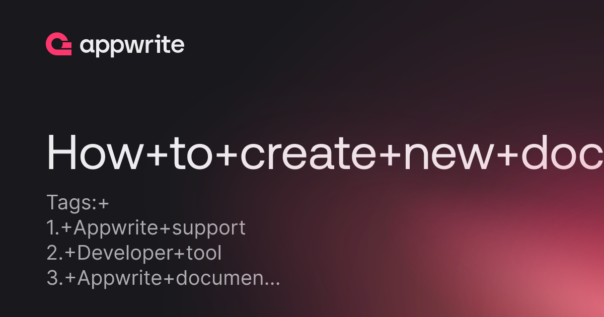 How to create new document on account creation? - Threads - Appwrite