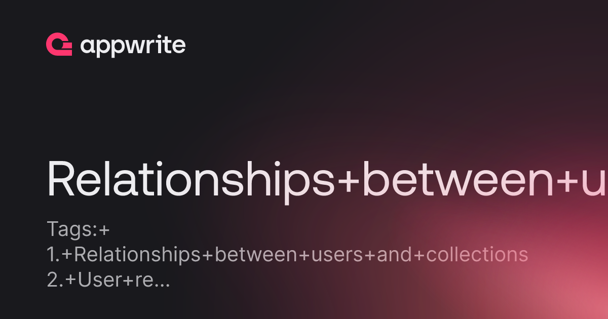 Relationships Between Users And Collections Threads Appwrite
