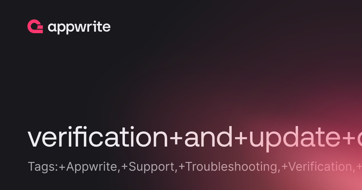 Verification And Update Document Threads Appwrite