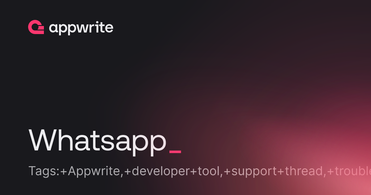 Whatsapp Threads Appwrite
