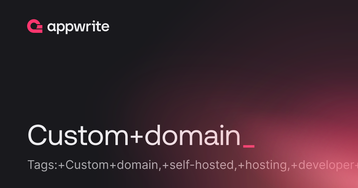 Custom domain - Threads - Appwrite