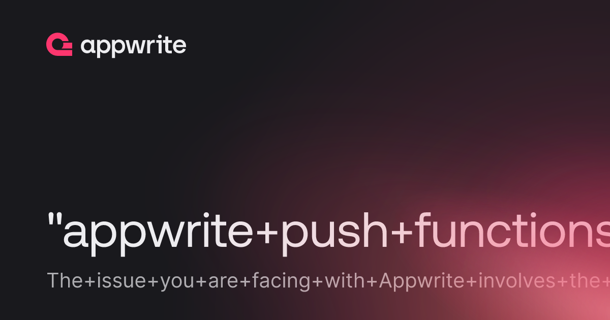 "appwrite push functions" not pushing env variables with it - Threads - Appwrite