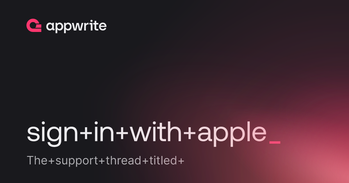 Sign In With Apple Threads Appwrite