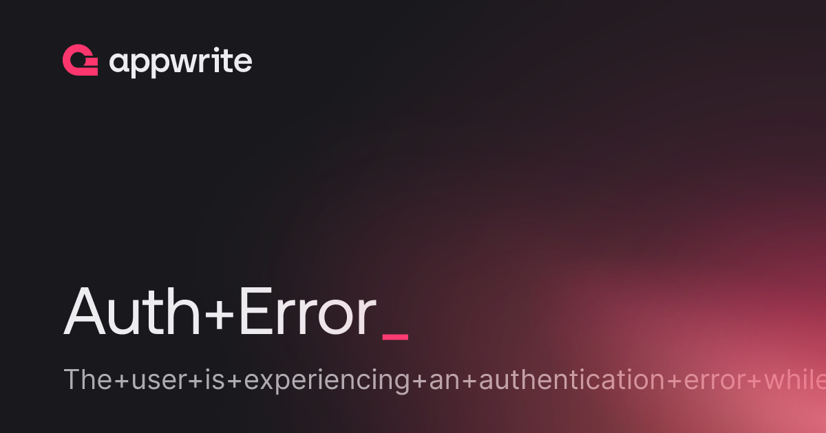 Auth Error - Threads - Appwrite