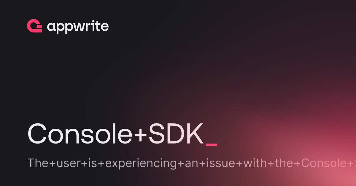 Console Sdk Threads Appwrite